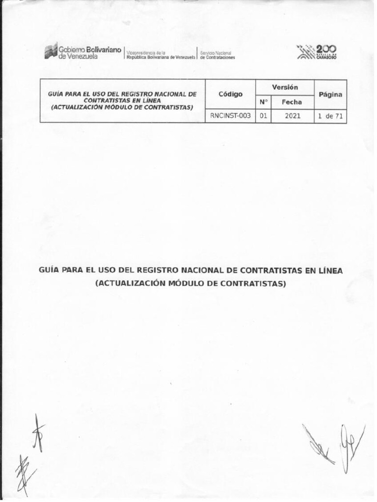 Guia para El Uso Del RNC en Linea (Modulo de Contratista) | PDF