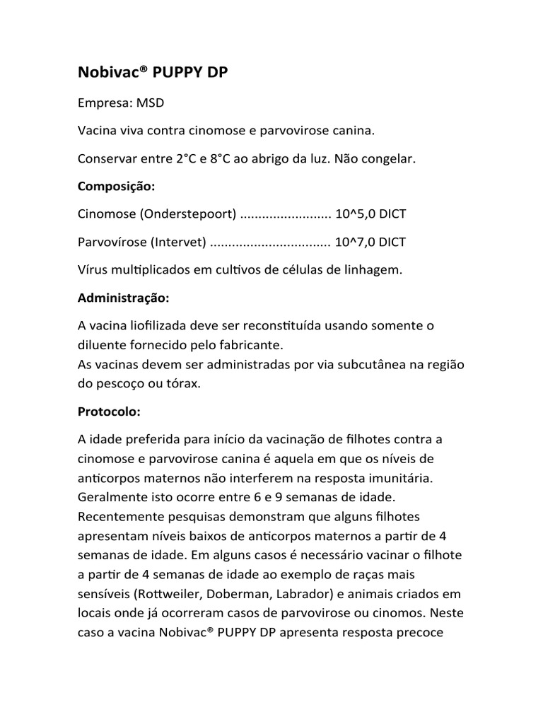 Nobivac Puppy | PDF