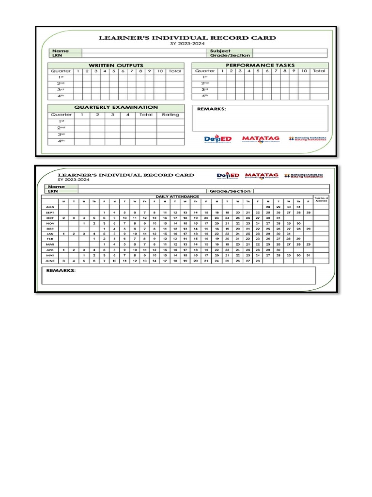 Learners Individual Record | PDF