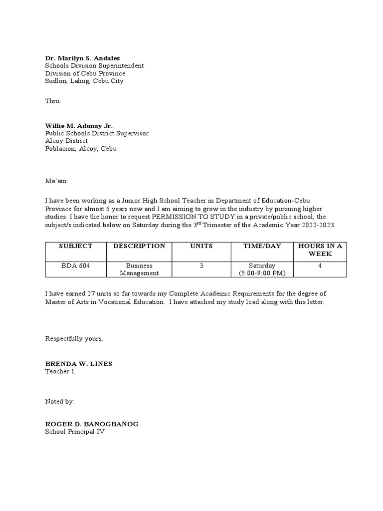 Permission To Study | PDF