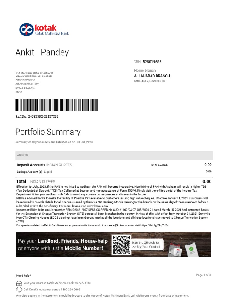 Kotak E Statement | PDF