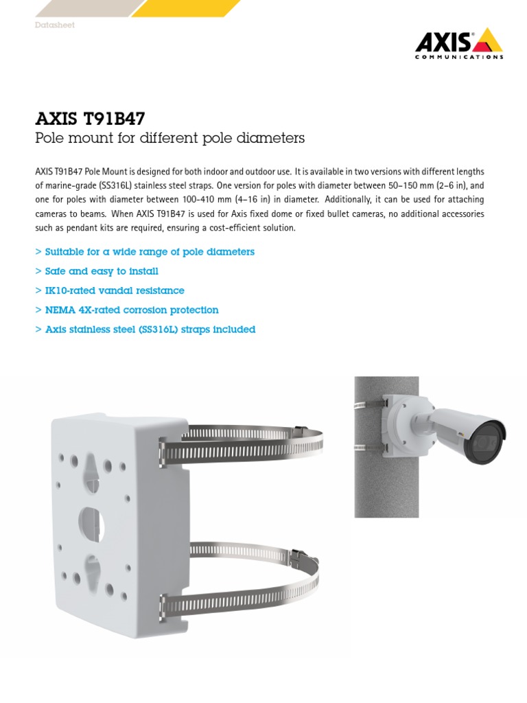 Datasheet Axis t91b47 en US 306281 | PDF | Materials | Building Materials