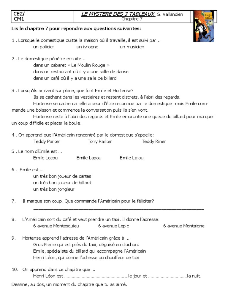 Le Mystere Des 3 Tableaux Chapitre7 | PDF