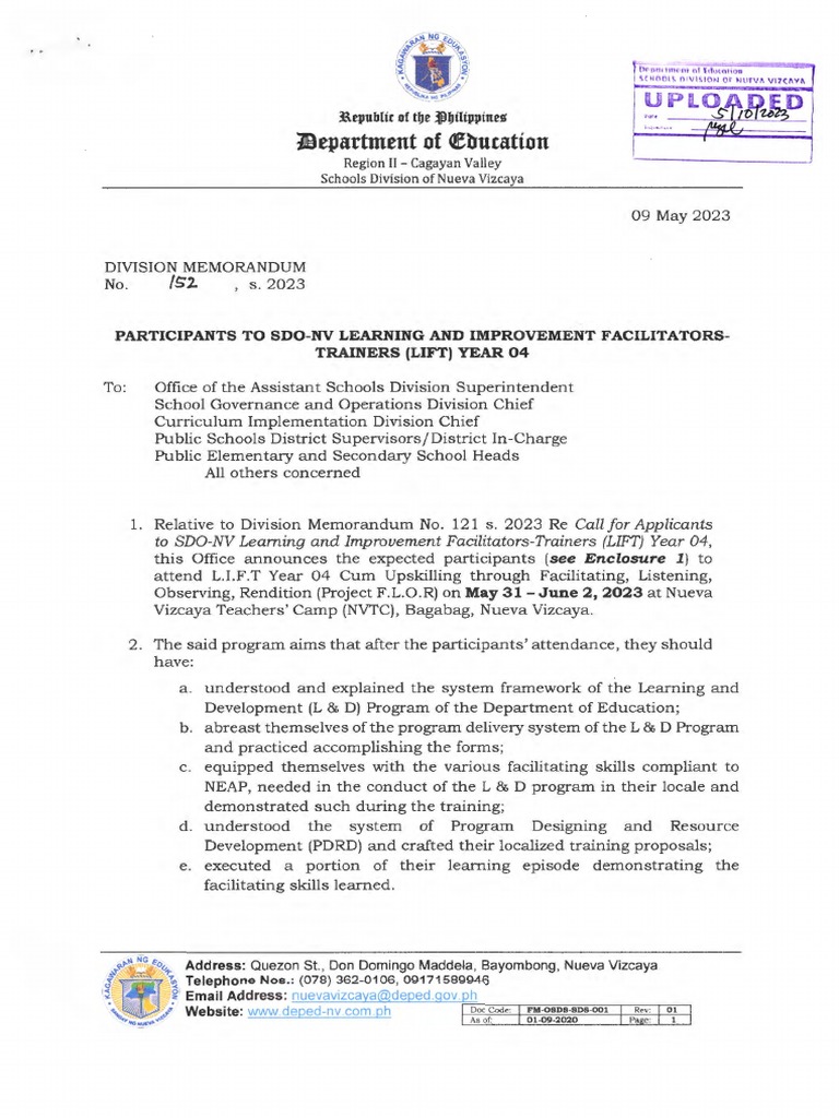 DM No. 152, S. 2023 | PDF DM No. 152, S. 2023 | PDF