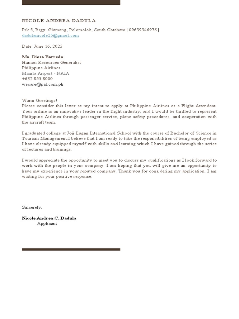 Application Letter | PDF