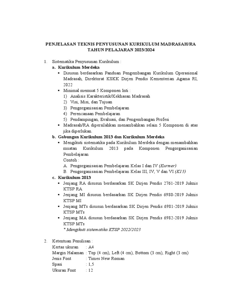 Petunjuk Penyusunan Kurikulum 2023 Revisi | PDF