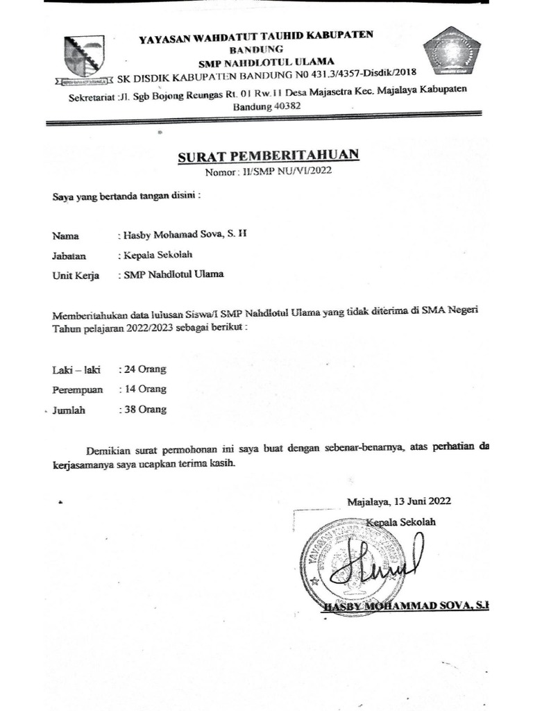 Data Lulusan SMP | PDF