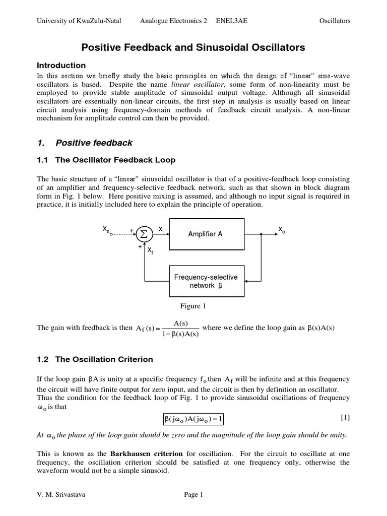 3AE Oscillators 2018 | PDF | Electronic Oscillator | Amplifier