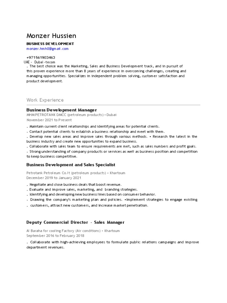Monzer Hussien2023 | PDF | Sales | Marketing Monzer Hussien2023 | PDF | Sales | Marketing