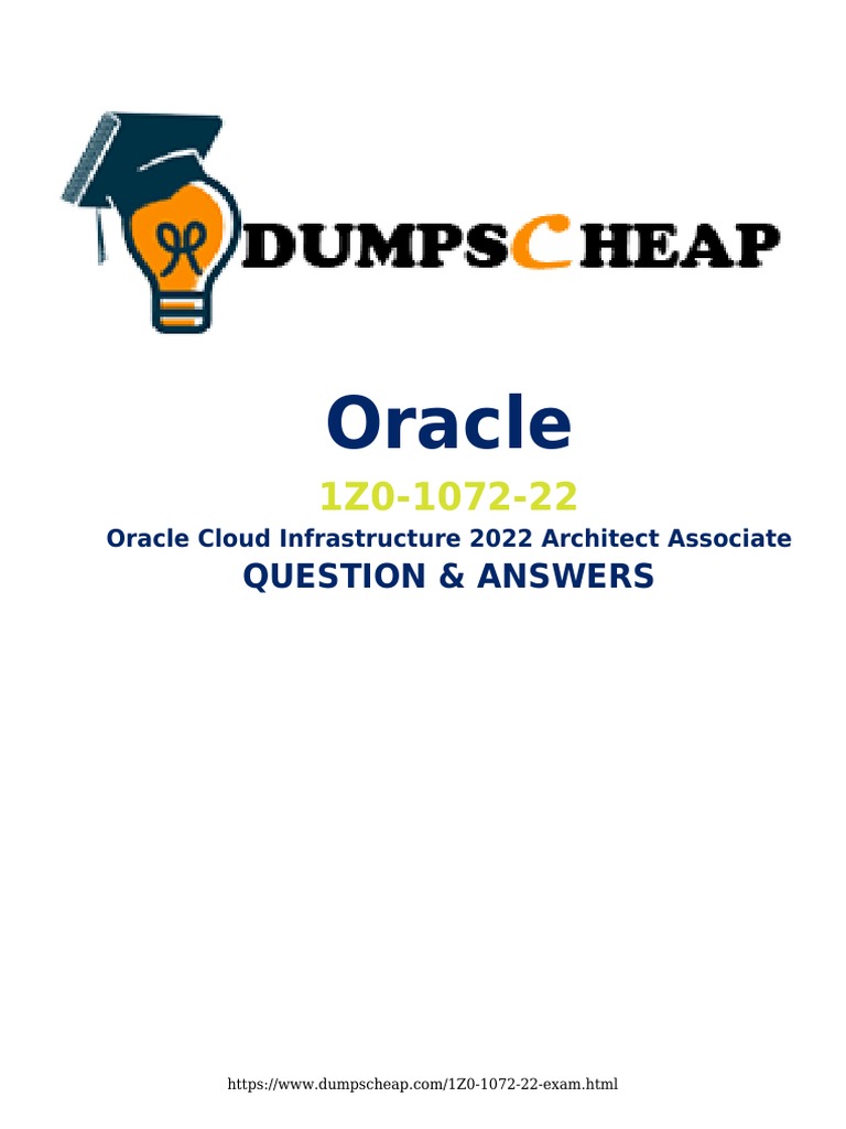 Oracle Cloud Oci 2022 Architect Associate 1z0 1072 22 Pdf Ip