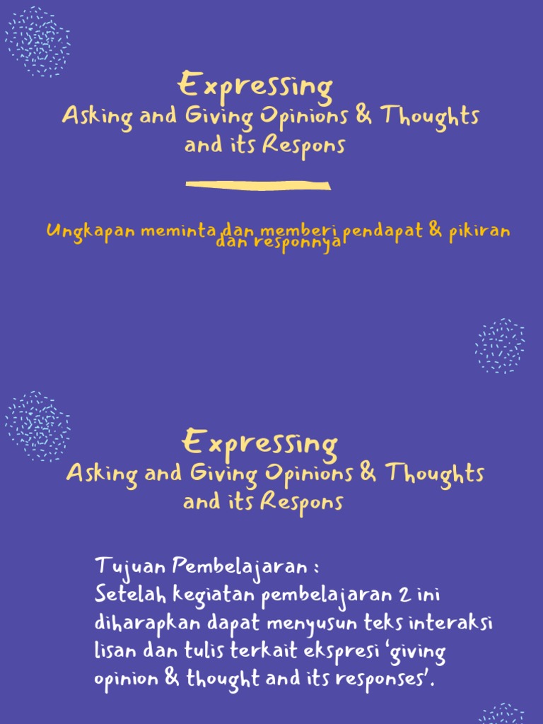 Asking and Giving Opinions Guide | PDF | Self-Improvement