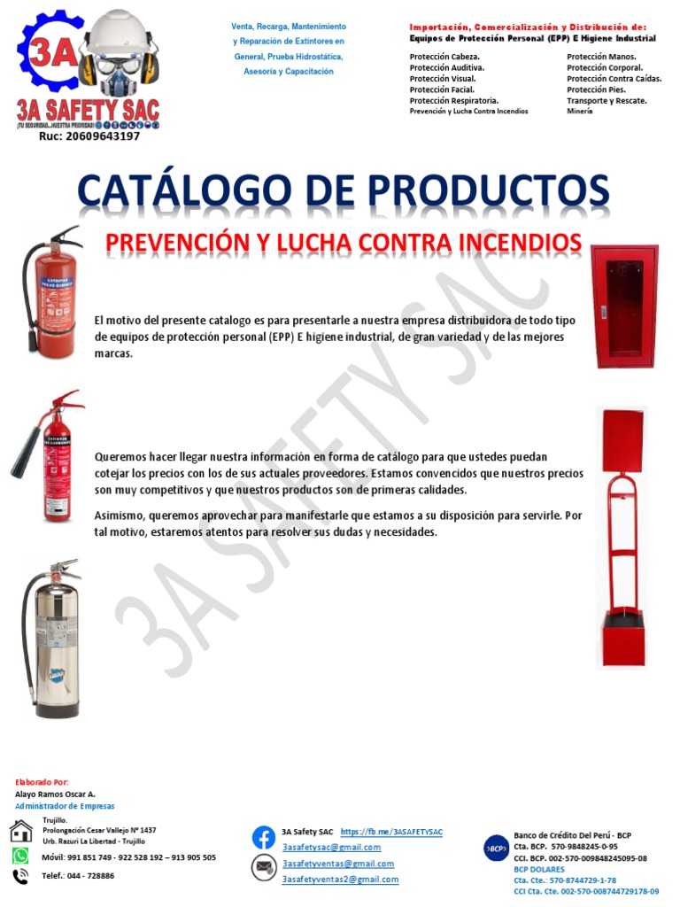 Catalogo 3A Safety SAC - Prev. y Lucha Contra Incendios | PDF