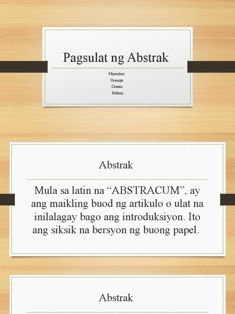 Pagsulat NG Abstrak | PDF