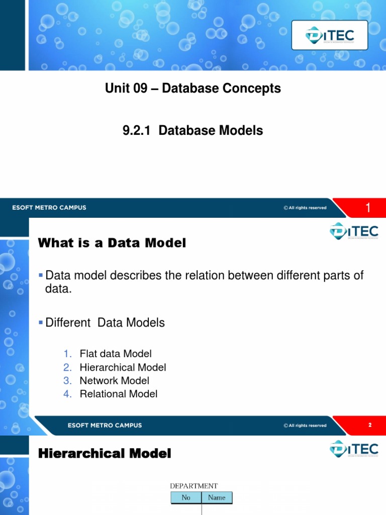 Unit 9.2 Database Models | PDF | Table (Database) | Relational Model