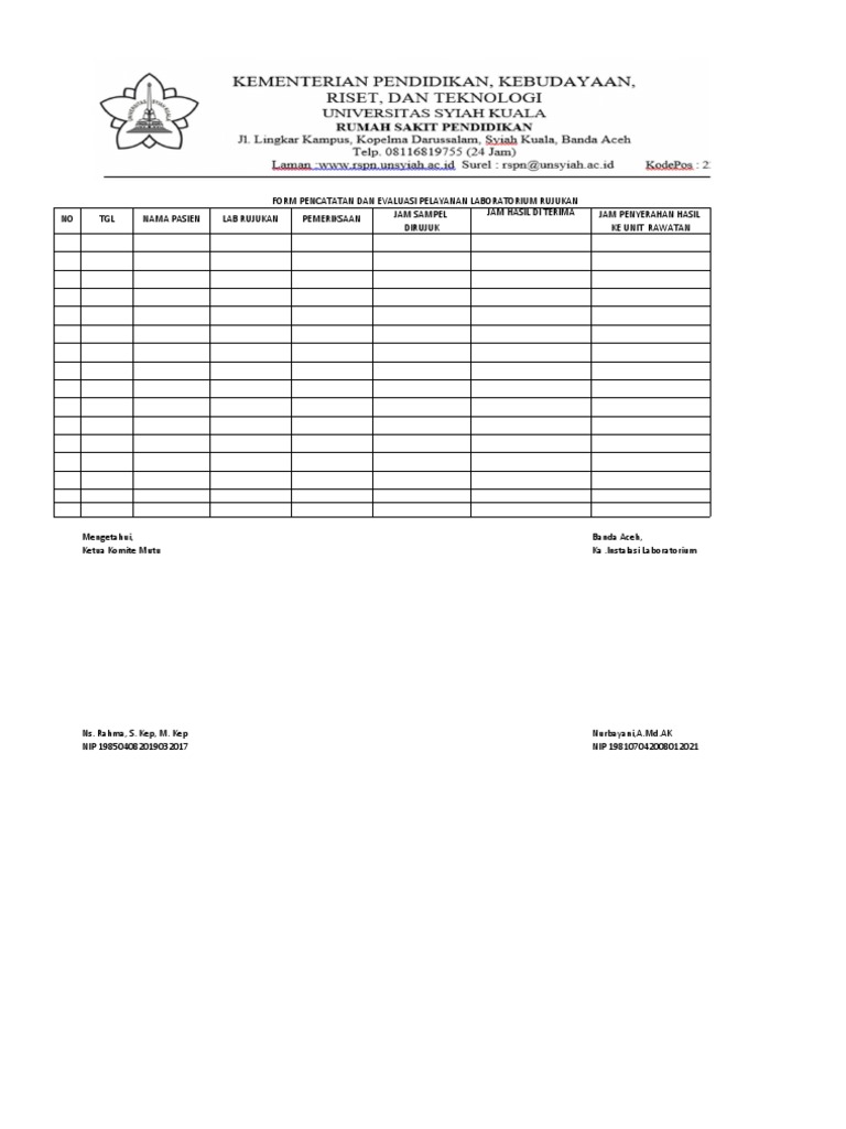 Form Bukti Review Sampel Rujukan | PDF