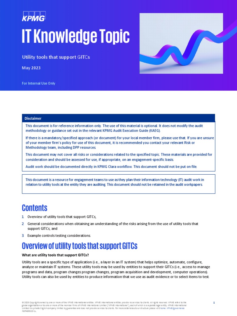 IT Knowledge - Testing GITCs Over Utility Tools v2023 | PDF | Databases ...
