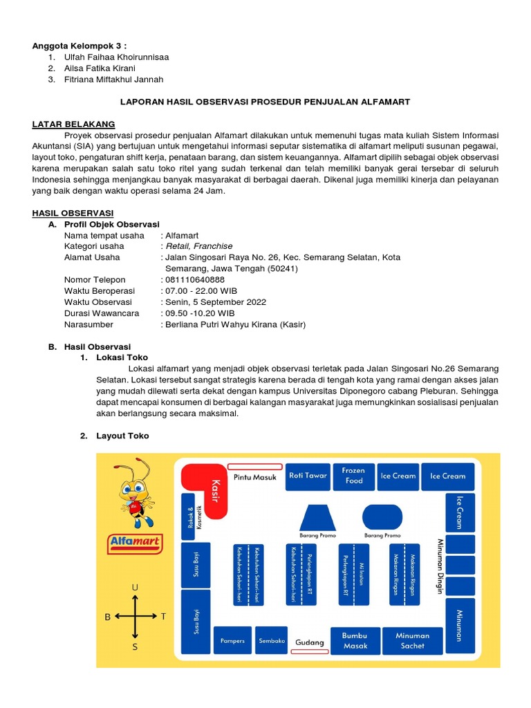 Layout dan Prosedur Alfamart Singosari | PDF