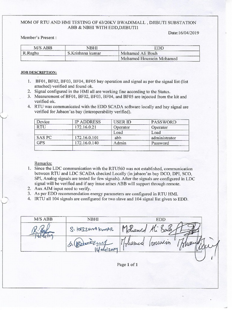 Control and Relay Panel and RTU Test Reports | PDF