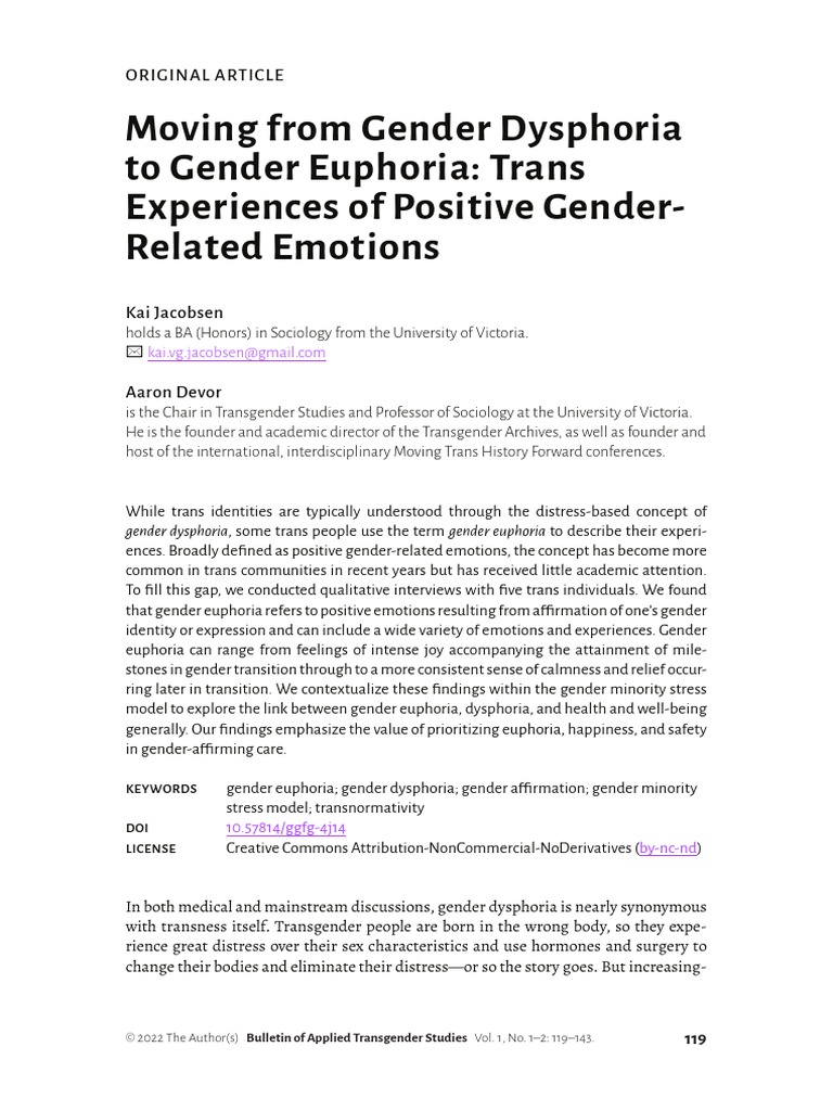 Gender Euphoria | PDF | Transgender | LGBTQIA+ Studies