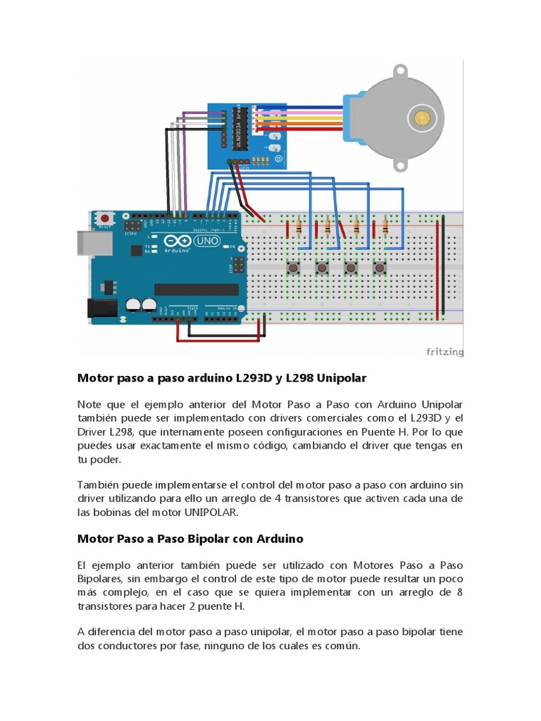 Motor Paso A Paso Arduino L293D y L298 Unipolar | PDF | Transistor de ...