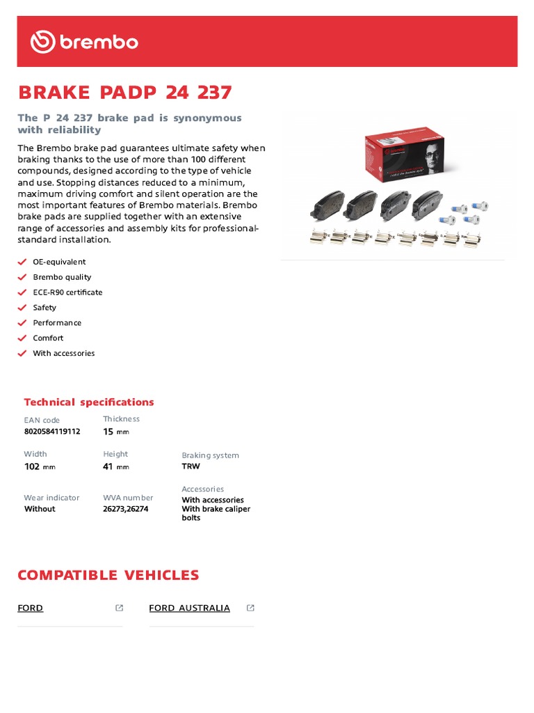 Brembo - P 24 237 | PDF