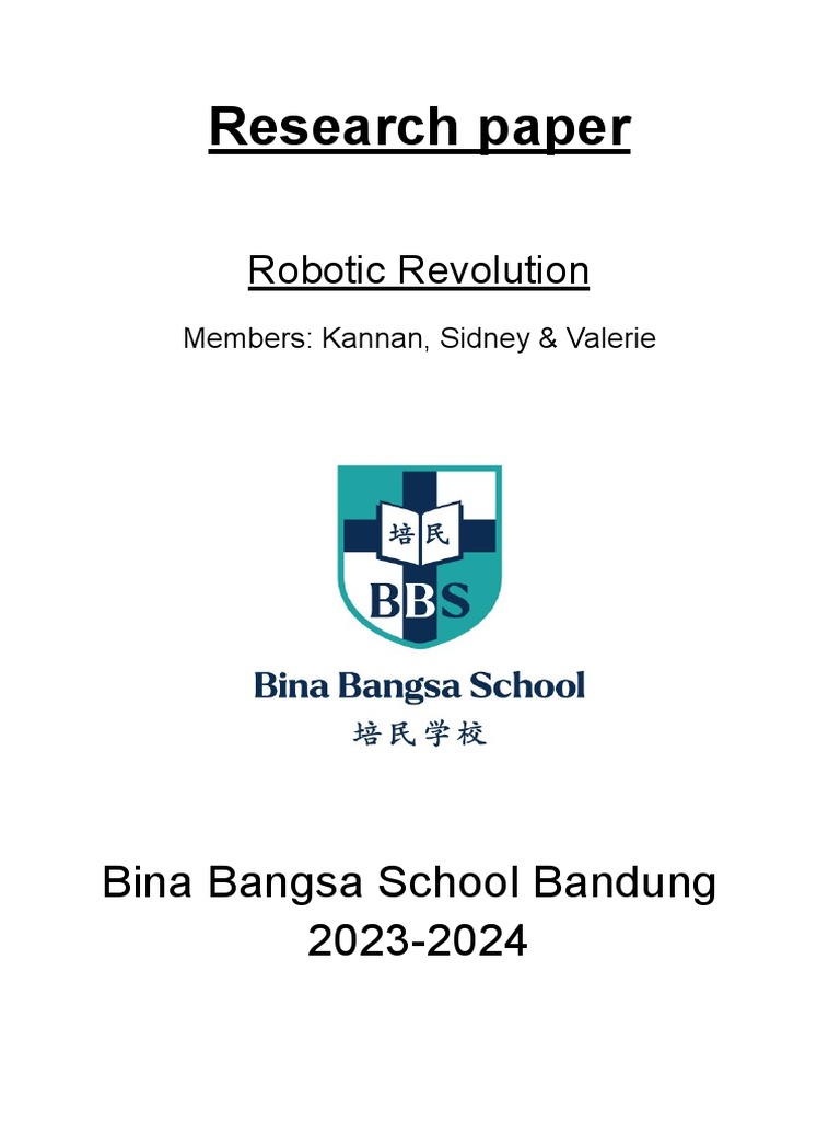 Research Paper: Bina Bangsa School Bandung 2023-2024 | PDF | Artificial ...