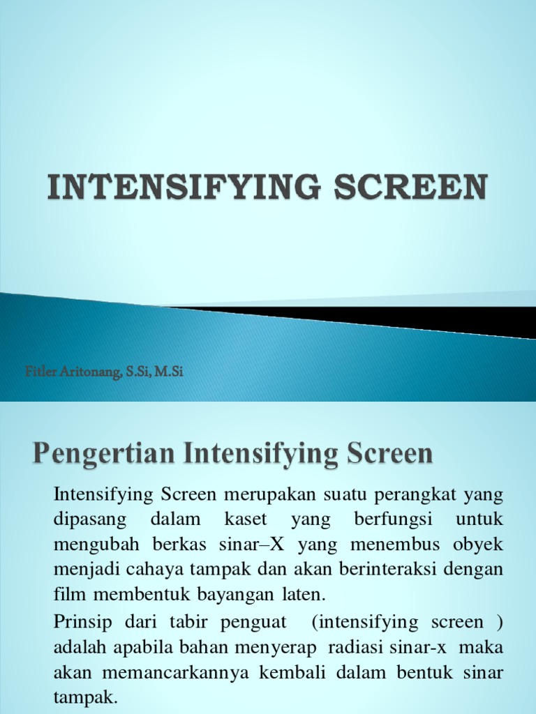 Intensifying Screen | PDF