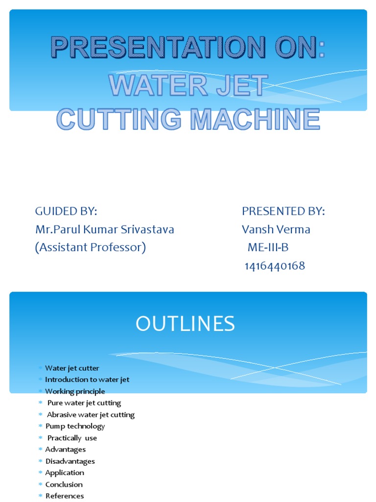 Water Jet Cutting Machine | PDF