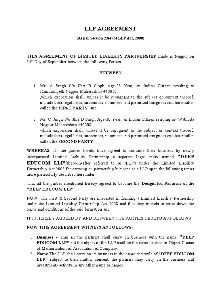 Final LLP Agreement | PDF