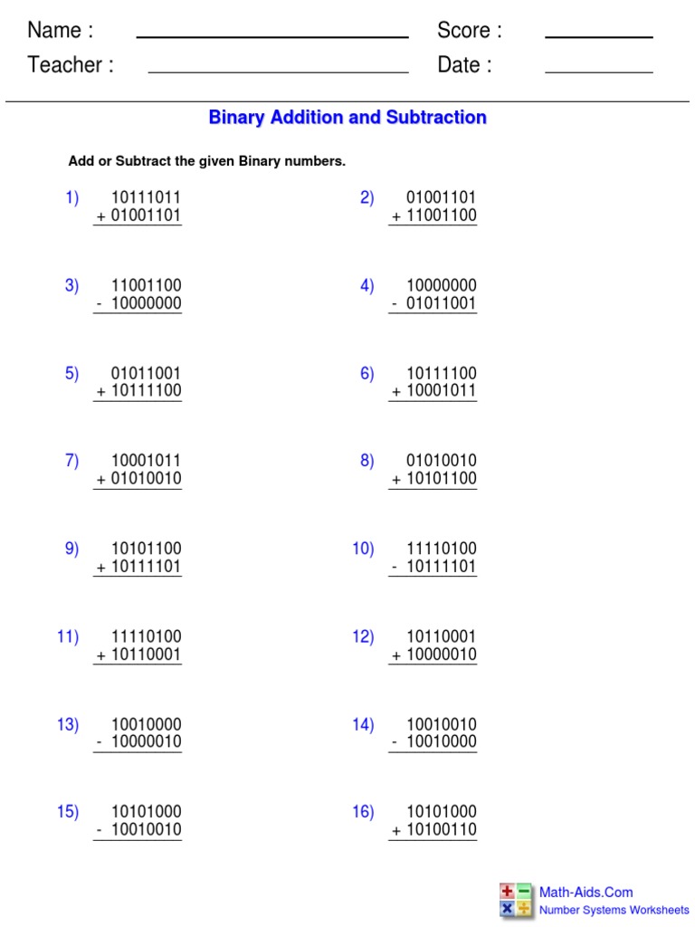 Binary Numbers S1 O7 | PDF | Arithmetic | Elementary Mathematics Binary Numbers S1 O7 | PDF | Arithmetic | Elementary Mathematics