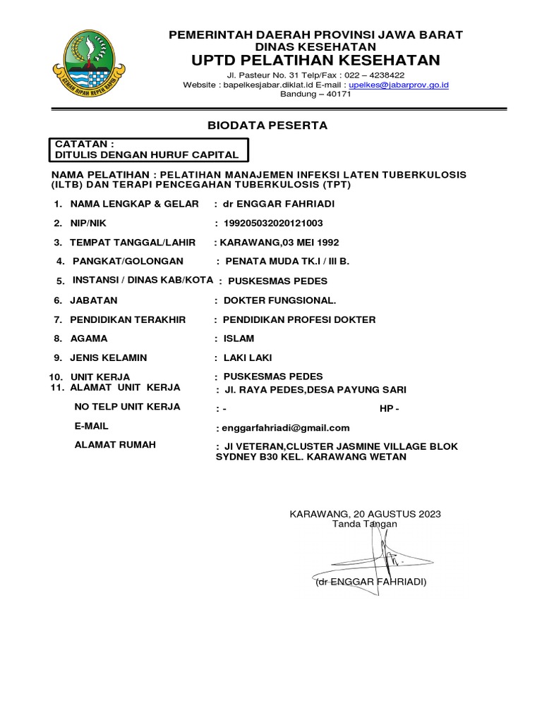 10 - Enggar Fahriadi - Biodata | PDF