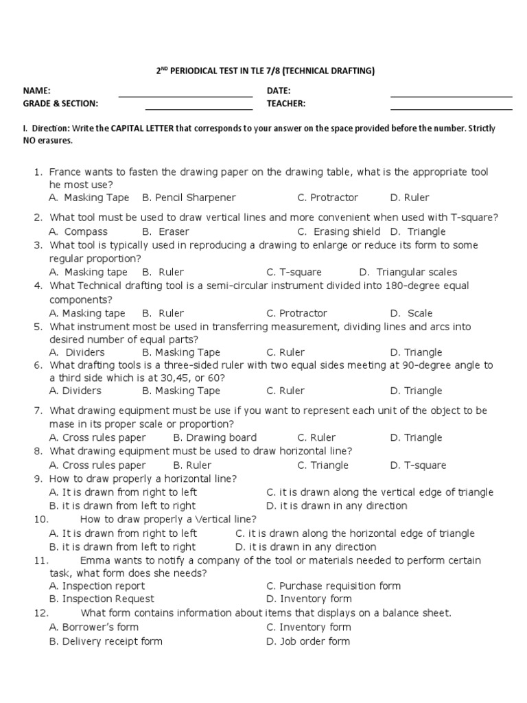 Grade 7 8 Drafting | PDF
