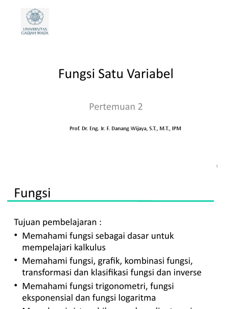 Memahami Fungsi Satu Variabel dalam Matematika | PDF