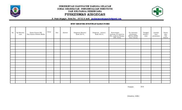 Buku Register Poned Ranap Pdf