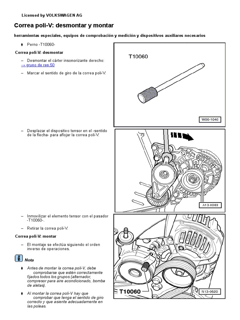 Correa Poli-V VW | PDF | Hogar, jardinería y bricolaje | Tecnología