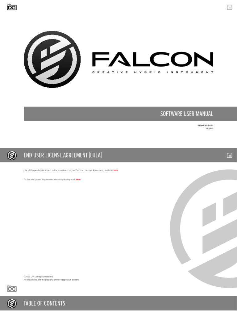 Falcon Manual PRINT | PDF