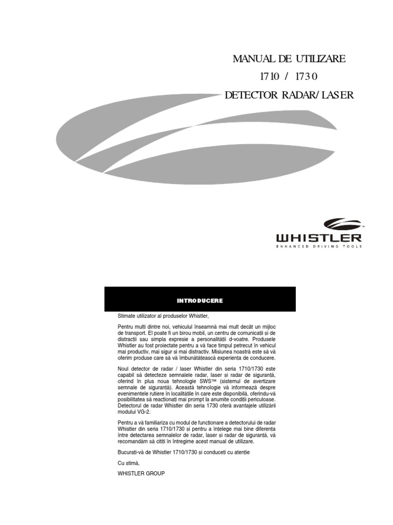 Whistler 1710 1730 Utilizare | PDF