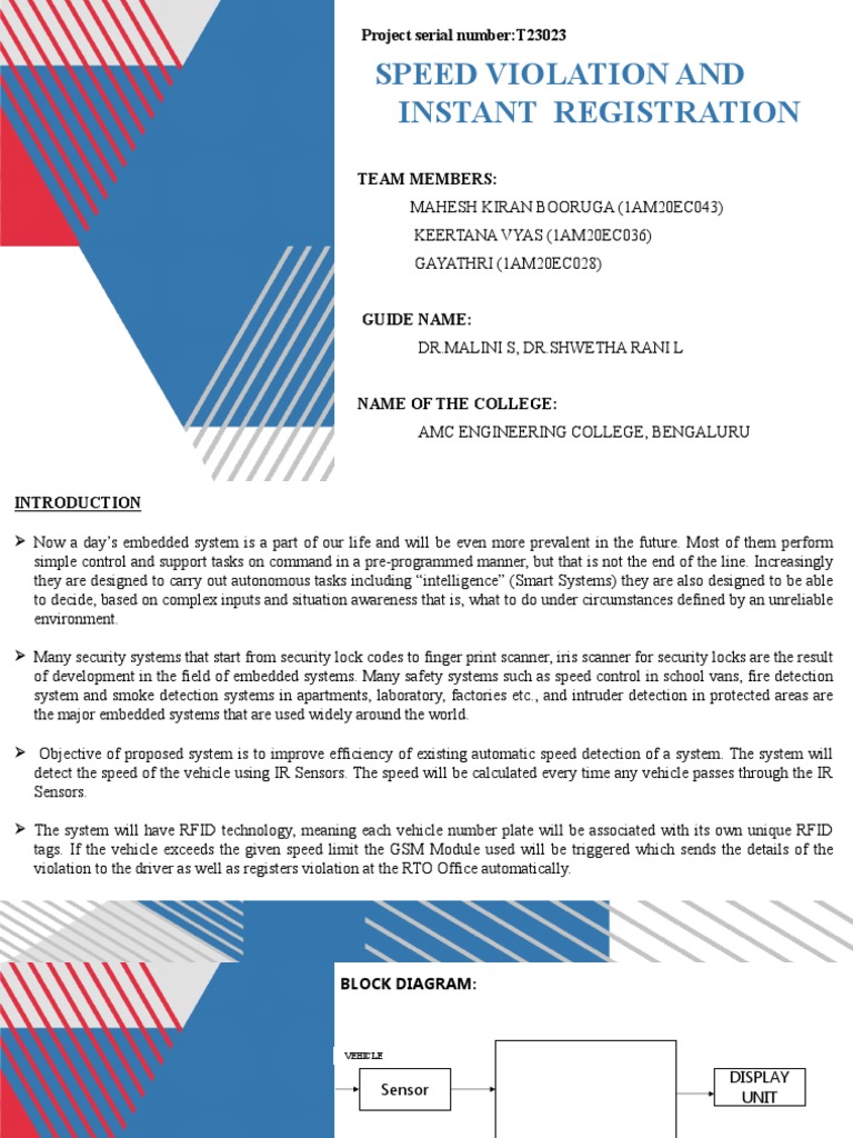 Speed Violation and Instant Registration | PDF | Radio Frequency ...