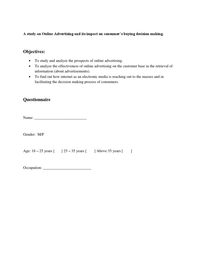 Research Project Questionnaire | PDF | Social Science