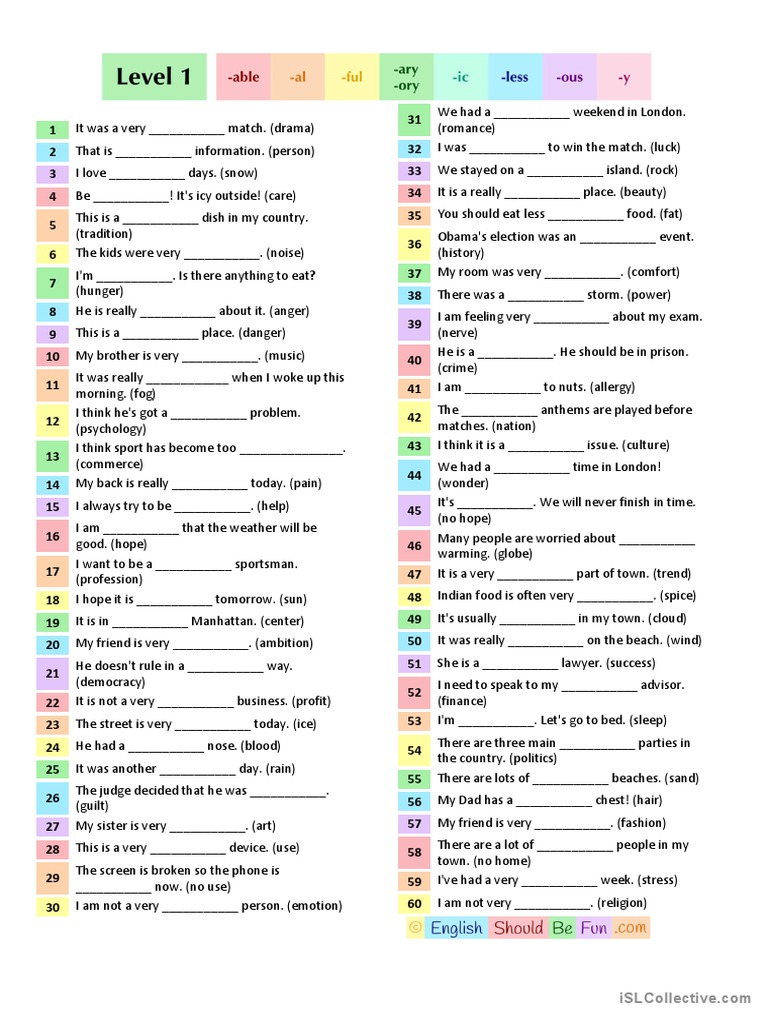 Adjective Practice Worksheet | PDF