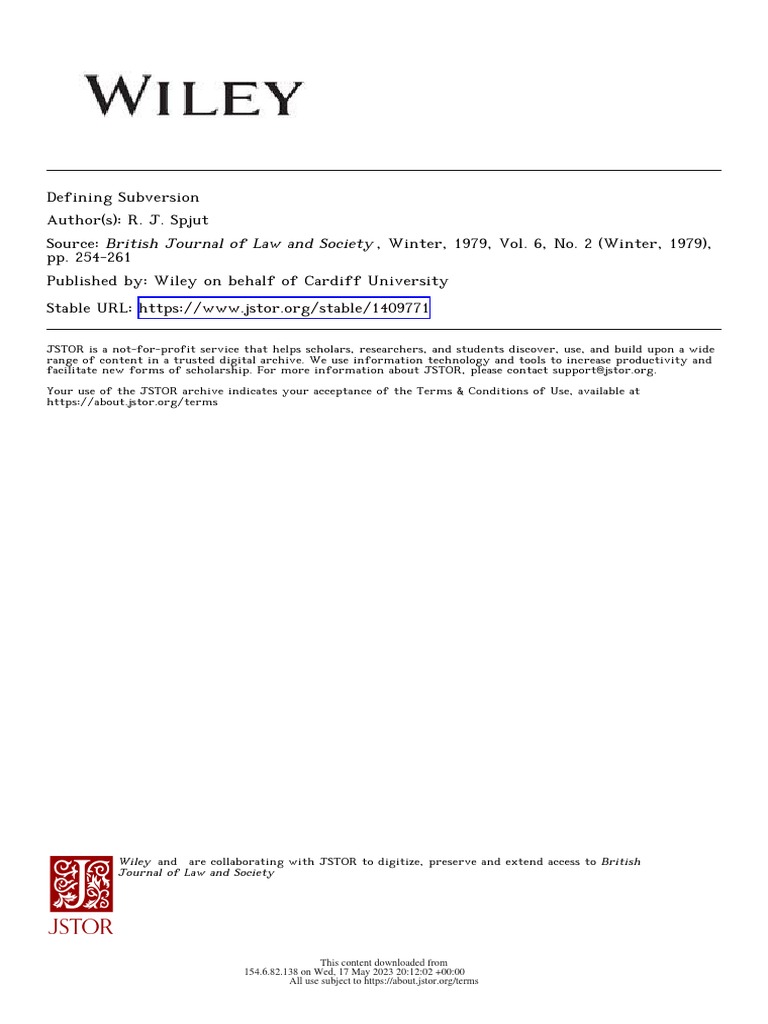 Understanding Subversion in Law | PDF | Treason | Democracy