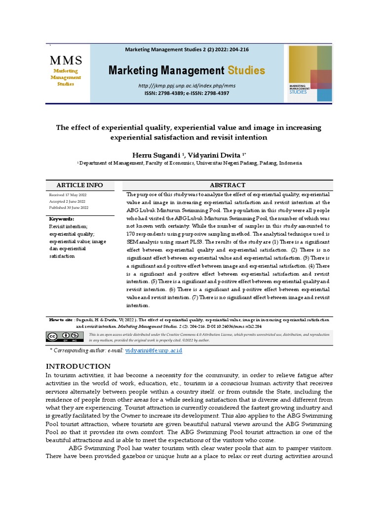 The Effect of Experiential Quality, Experiential Value and Image in ...