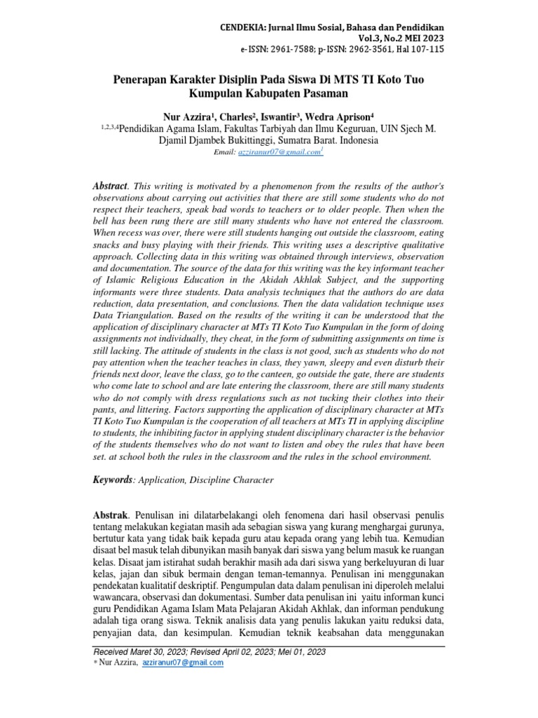 CENDEKIA Vol 3 No 2 Mei 2023 Hal 107-115 | PDF | Data