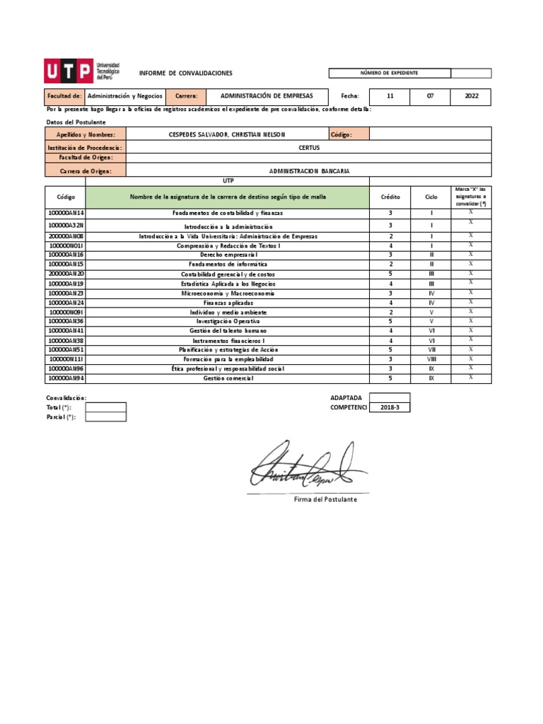 Informe de Convalidación Dni 70904403 | PDF | Economias | Business
