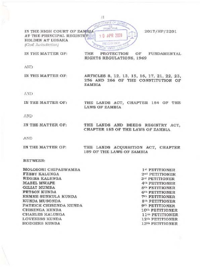 Customary Land Tenure Case New 2020 | PDF