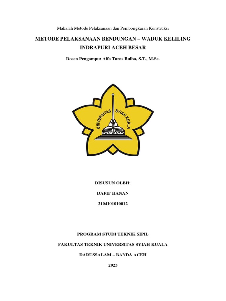 Makalah MPPK - Metode Pelaksanaan Bendungan - Dafif Hanan ...
