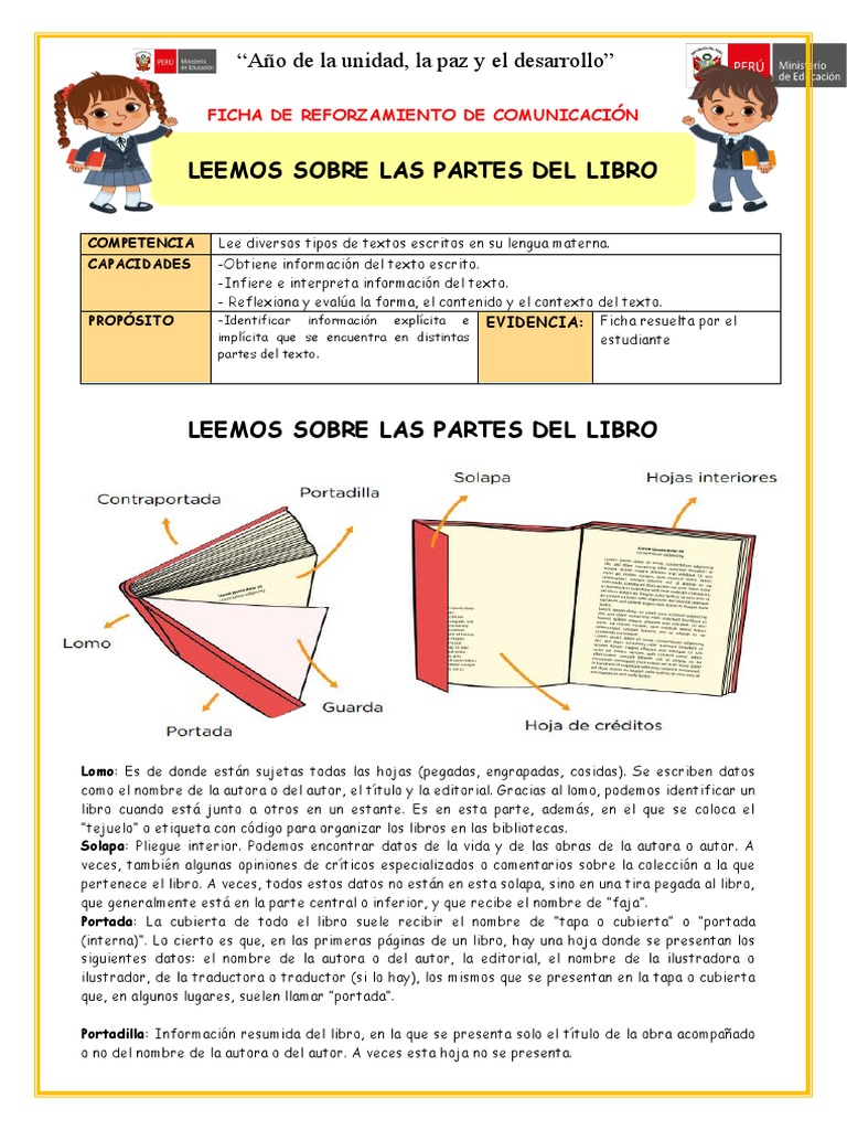 Reforzam-Com-Leemos Sobre Las Partes Del Libro | PDF | Libros | Autor