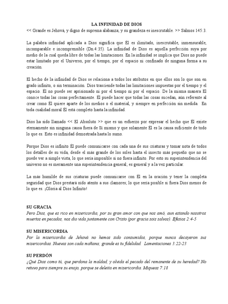 La Infinidad de Dios | PDF | Dios | infinito