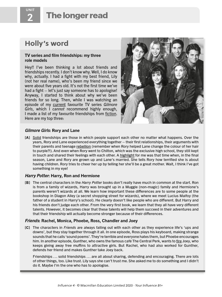 L4 B1PLUS U2 The Longer Read | PDF | Friends