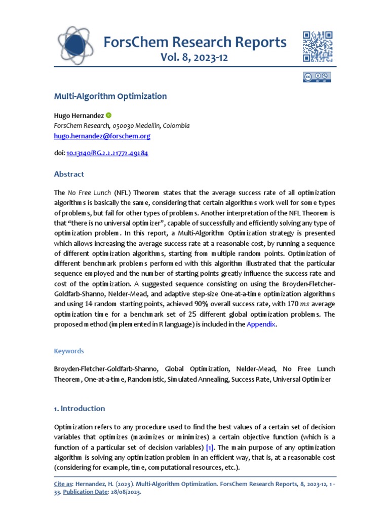 Multi-Algorithm Optimization | PDF | Mathematical Optimization | Computer Programming